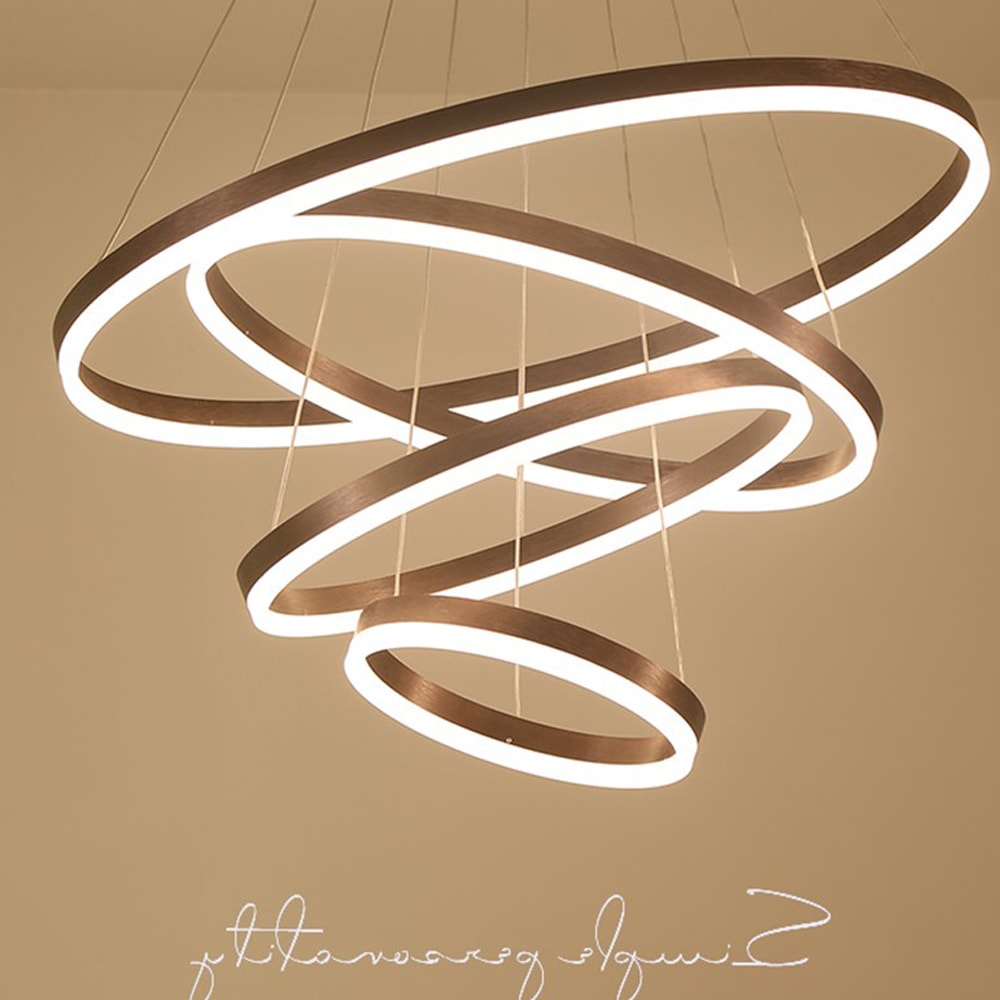 Circle LED chandelier Gold – One Two modern lighting factory